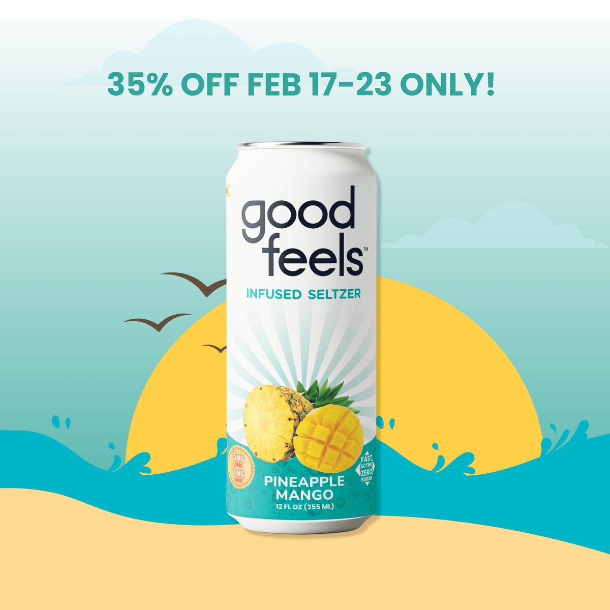 Pineapple Mango THC Drink | Good Feels
